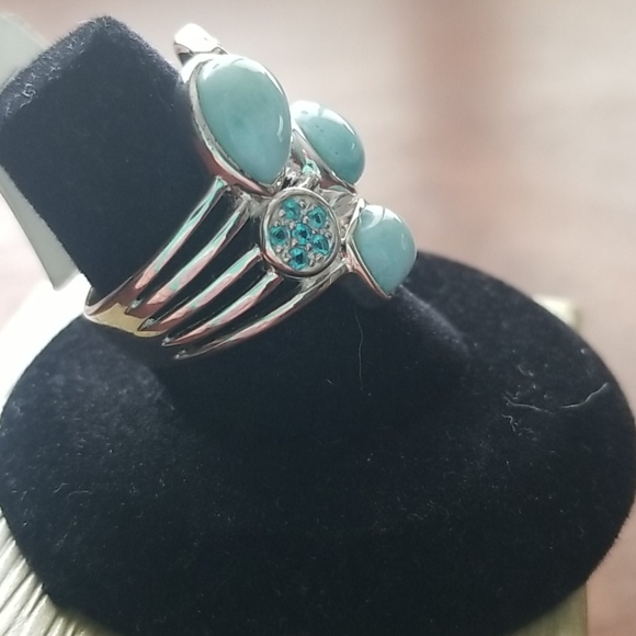 JTV | Jewelry | Larimar Neon Apatite Ring Nwt | Poshmark